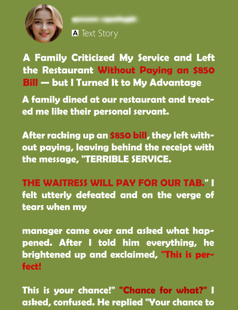 A Family Criticized My Service and Left the Restaurant Without Paying ...